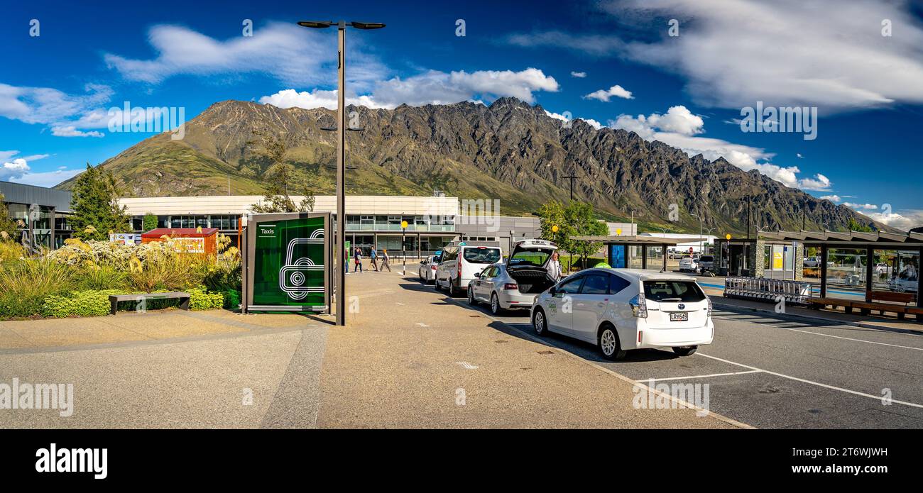 Queenstown, New Zealand - Queenstown airport drop-off area Stock Photo ...