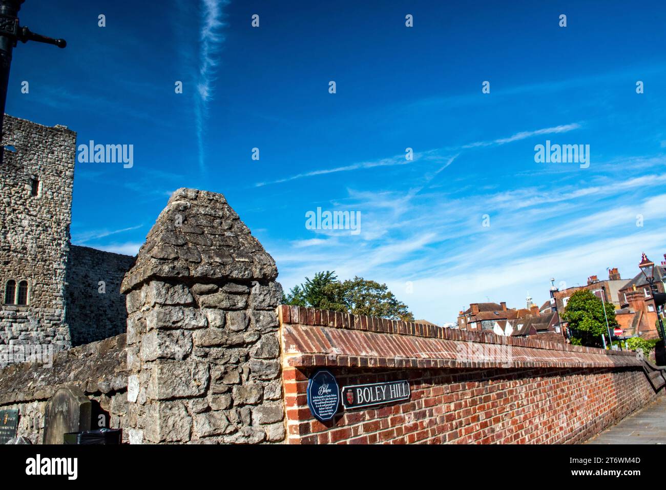 Boley hill from Rochester Castle location, Rochester, Kent. UK Stock ...