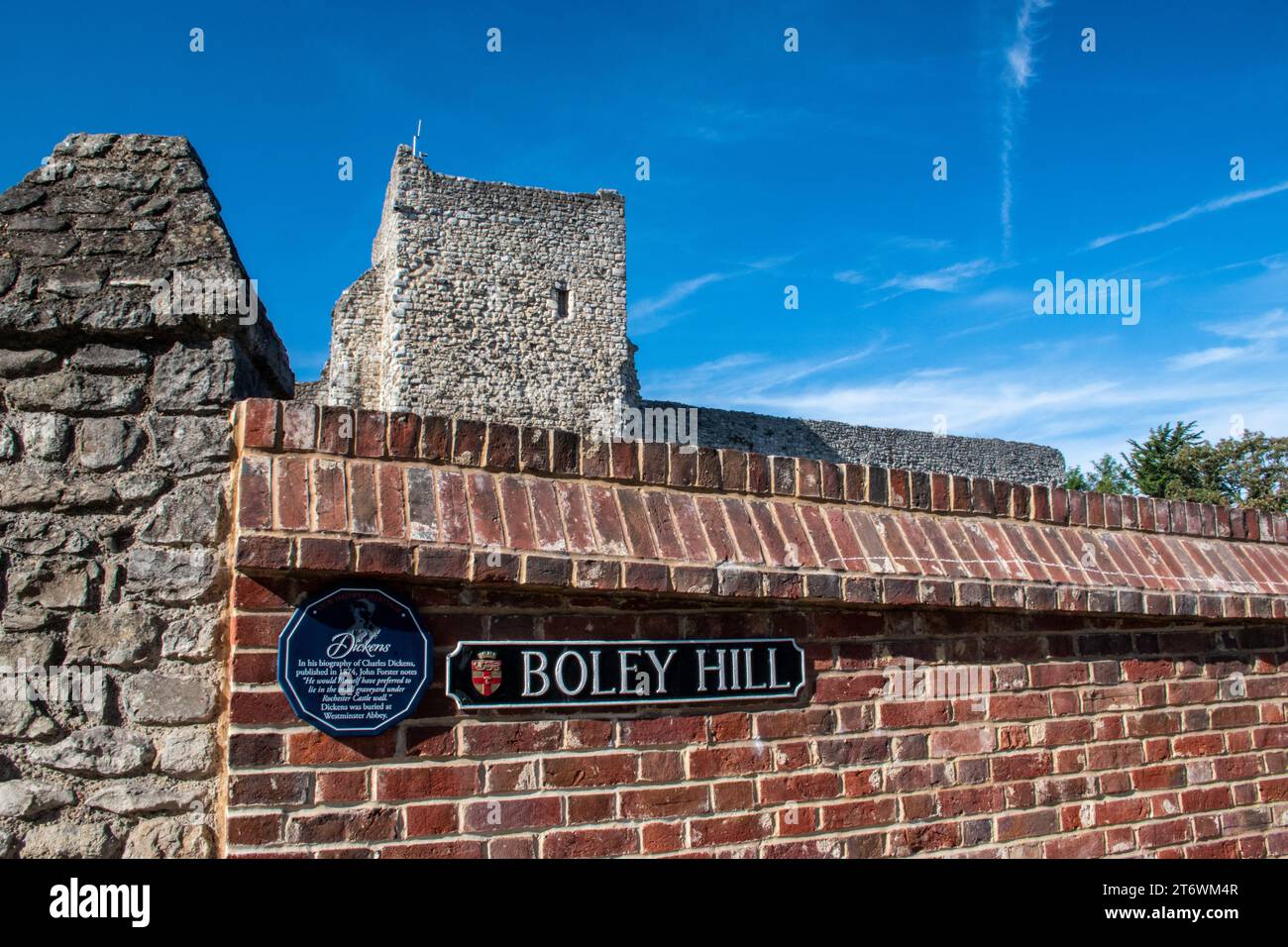 Boley hill from Rochester Castle location, Rochester, Kent. UK Stock ...
