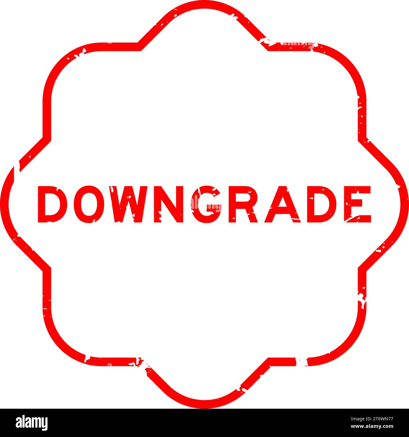 Grunge red downgrade word rubber seal stamp on white background Stock ...