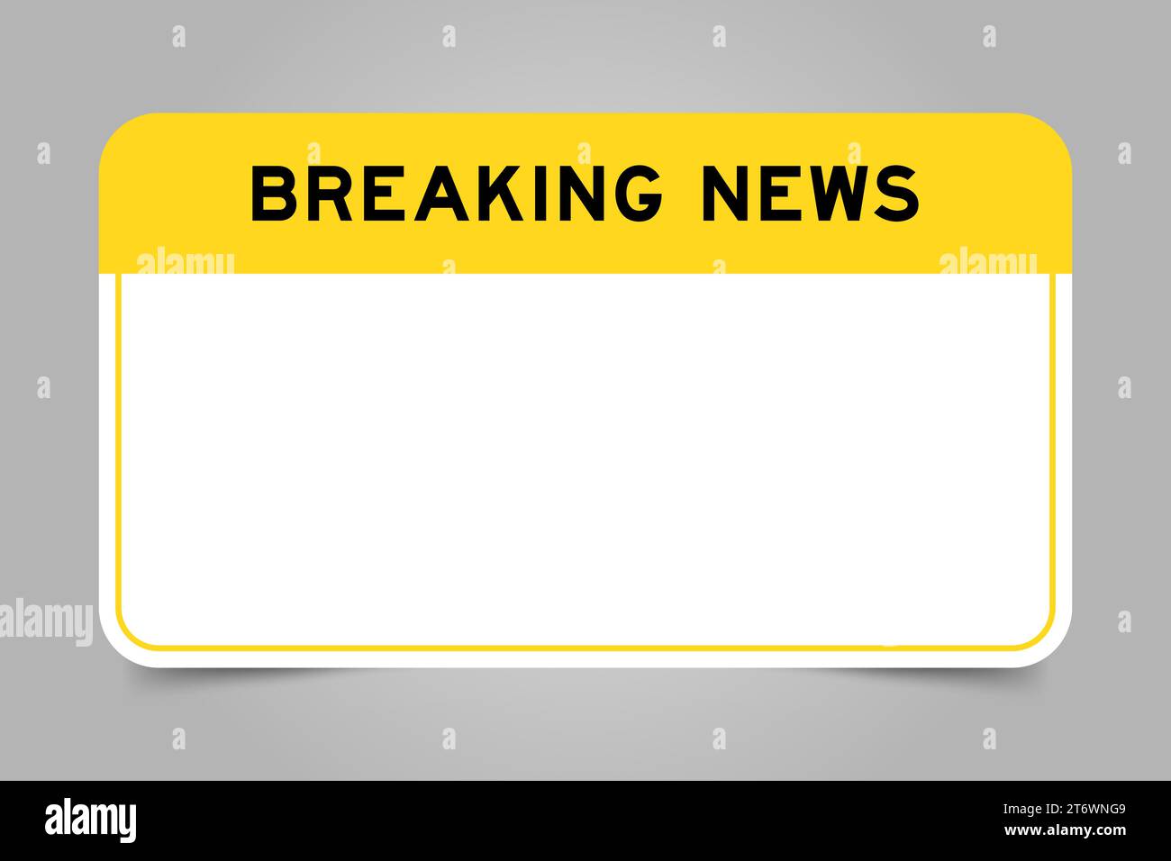 Label banner that have yellow headline with word breaking news and ...