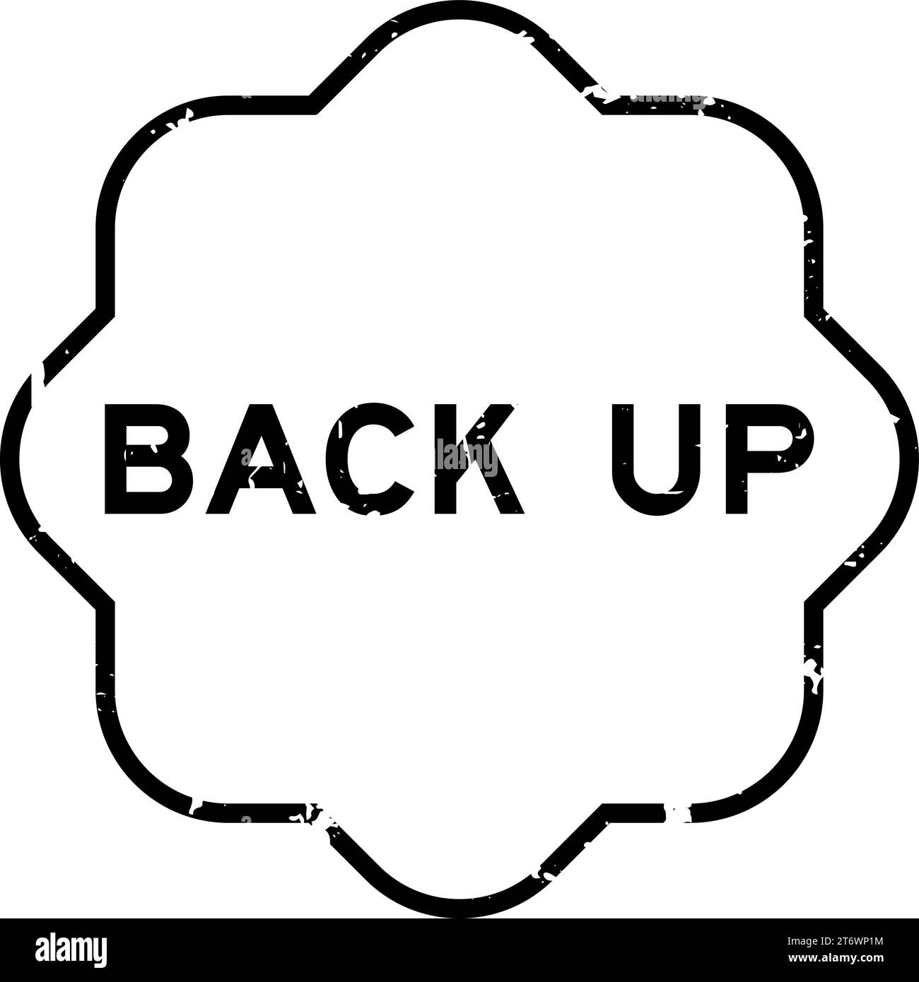 Grunge black back up word rubber seal stamp on white background Stock ...