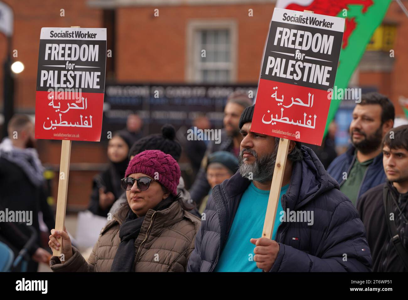 Protesters at the Pro Palestine March in Cardiff City Centre, Saturday ...