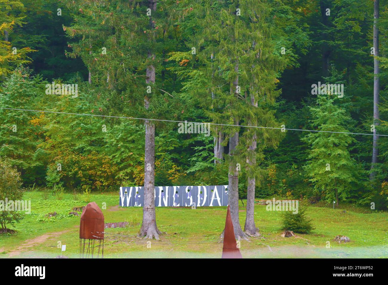 Busteni, Romania - October 13, 2023: Word WEDNESDAY in Cantacuzino ...