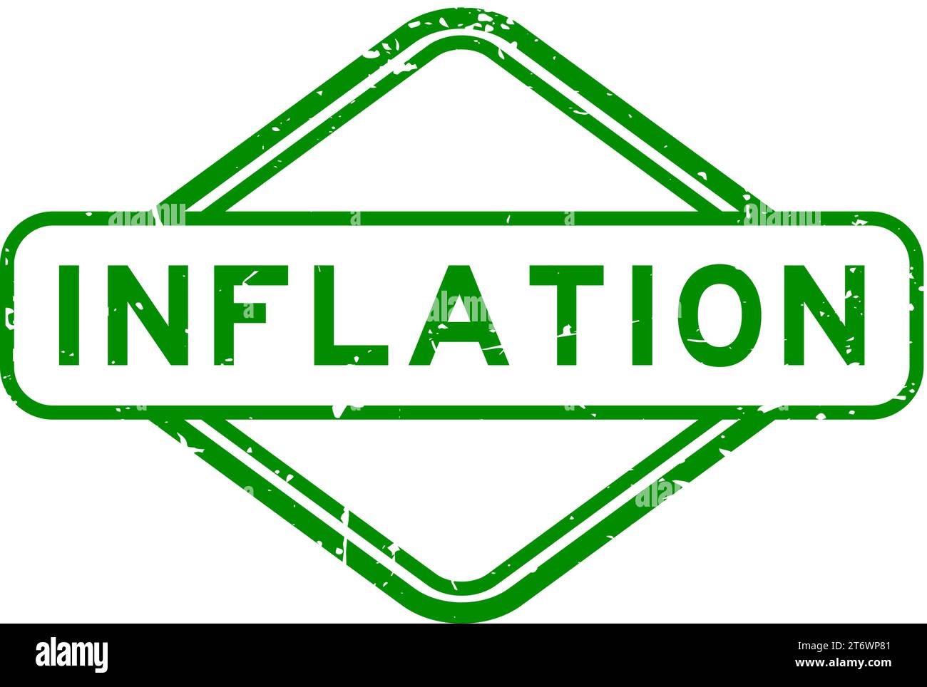 Grunge green inflation word rubber seal stamp on white background Stock ...