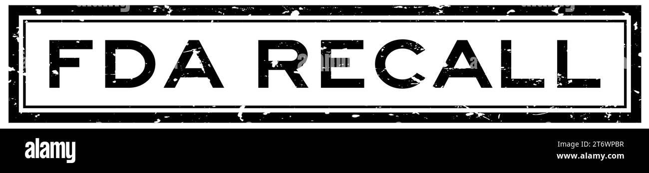 Grunge black FDA recall word square rubber stamp in white background ...