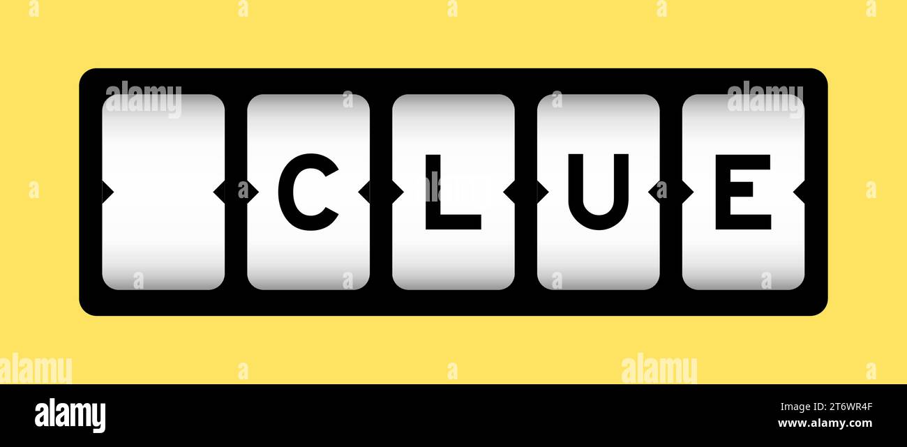 Black color in word clue on slot banner with yellow color background ...
