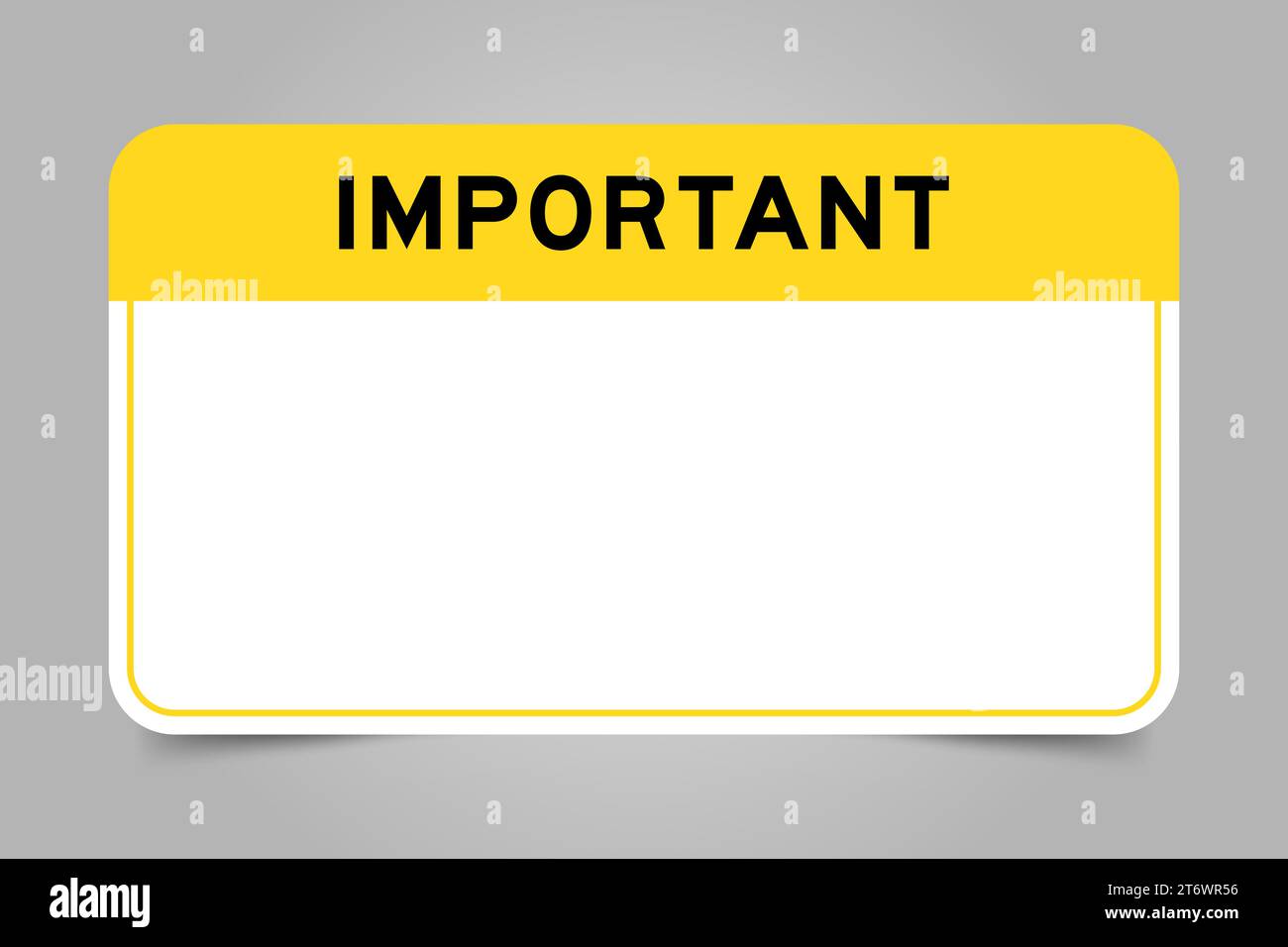 Label banner that have yellow headline with word important and white ...