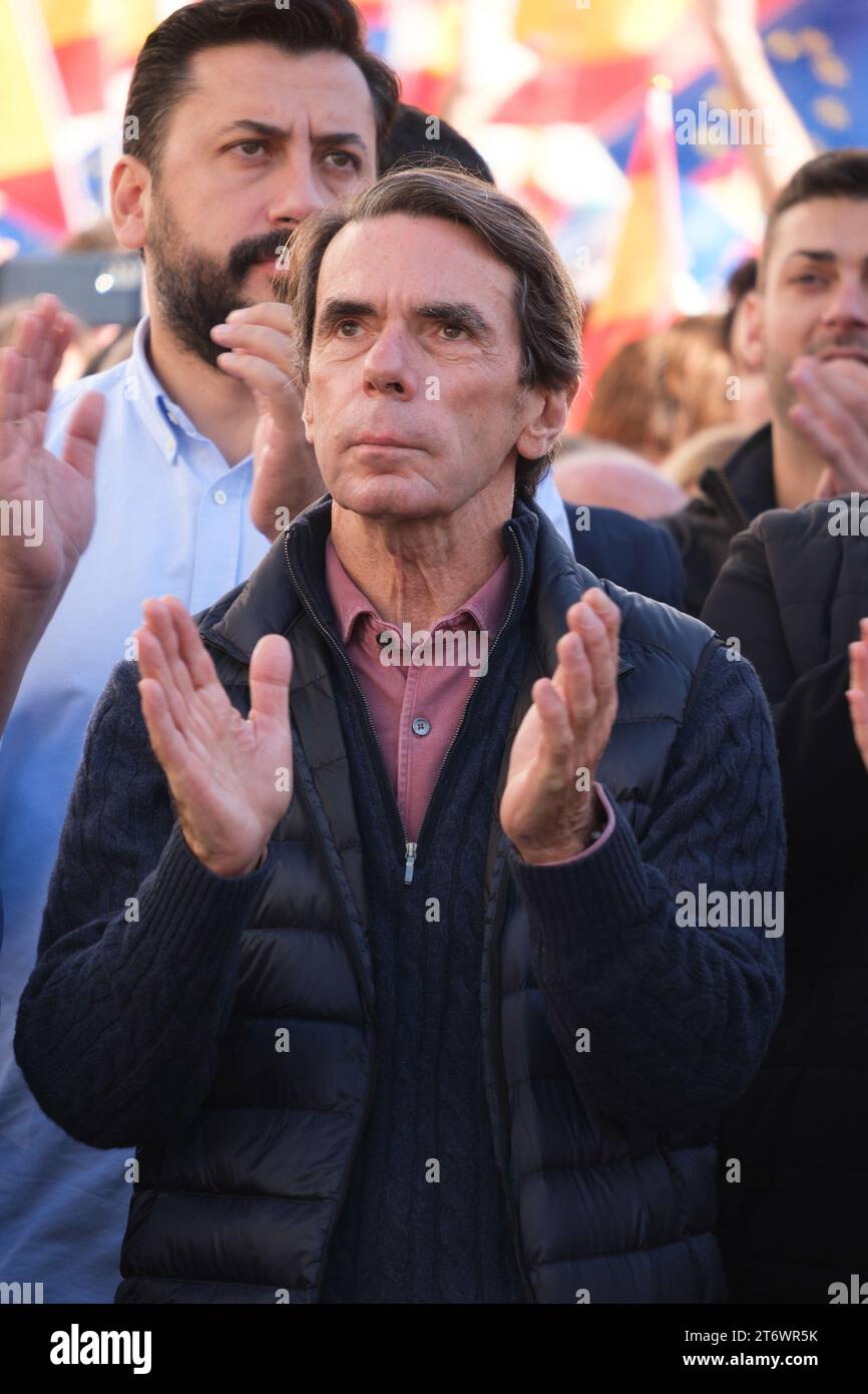 Jose Maria Aznar during a demonstration against the amnesty and against ...