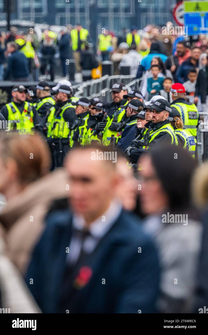 London, UK. 12 Nov 2023. After the trouble yesterday there is a heavy ...