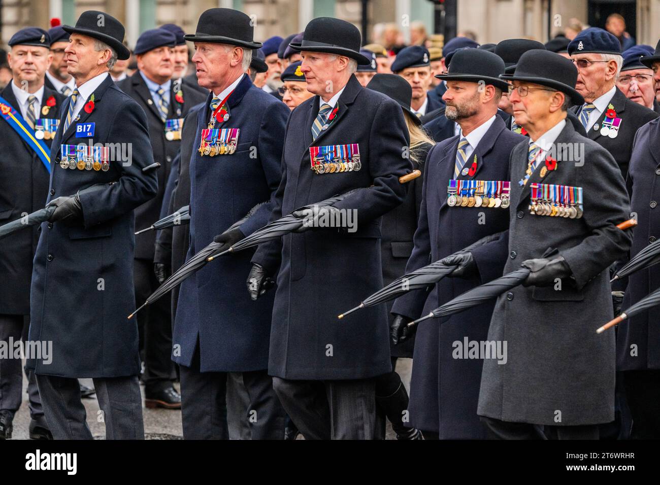 London, UK. 12 Nov 2023. Veterans (icl officers in bowler hats with ...