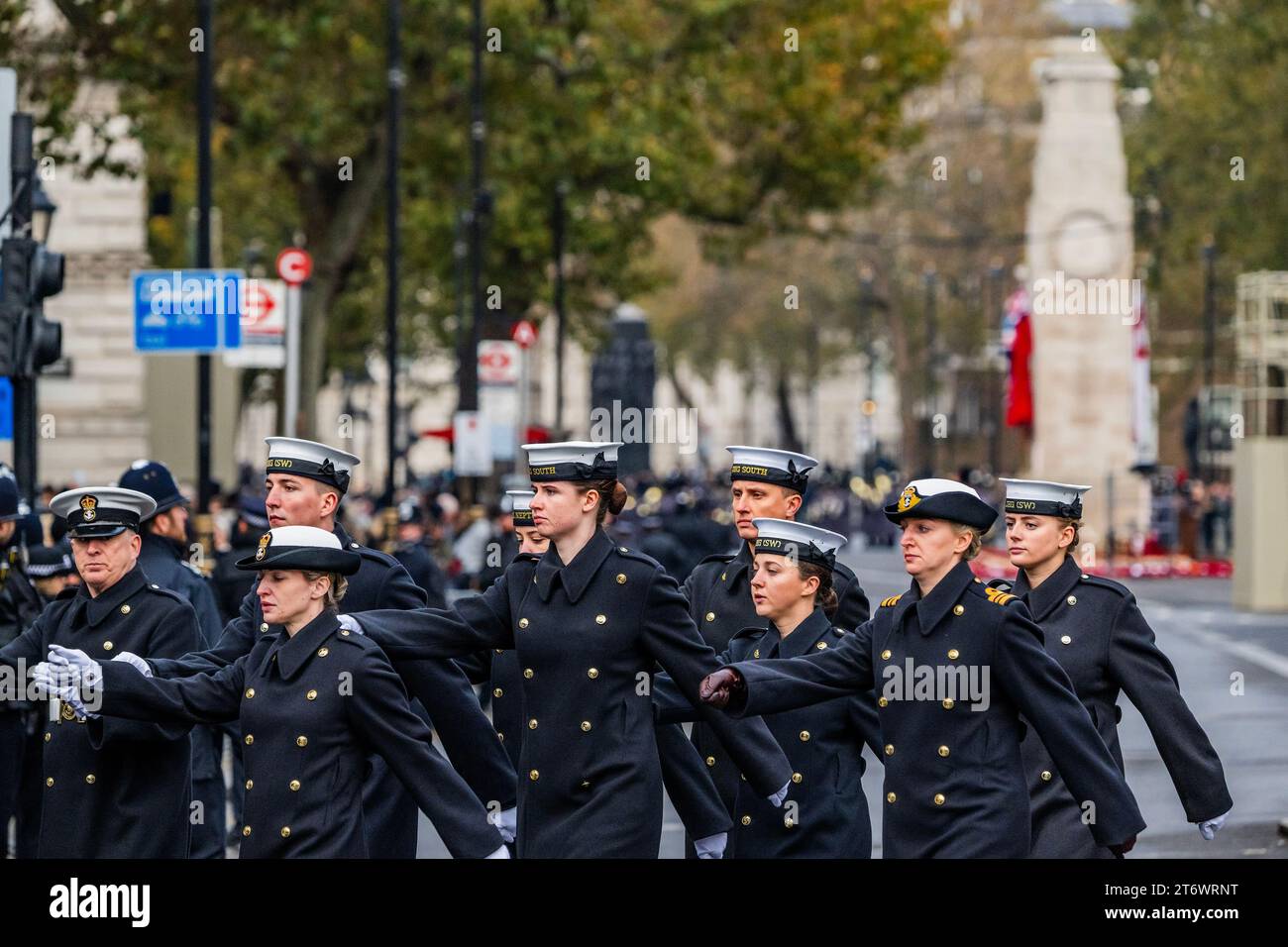London, UK. 12 Nov 2023. Veterans and other groups, incl the Royal Navy ...