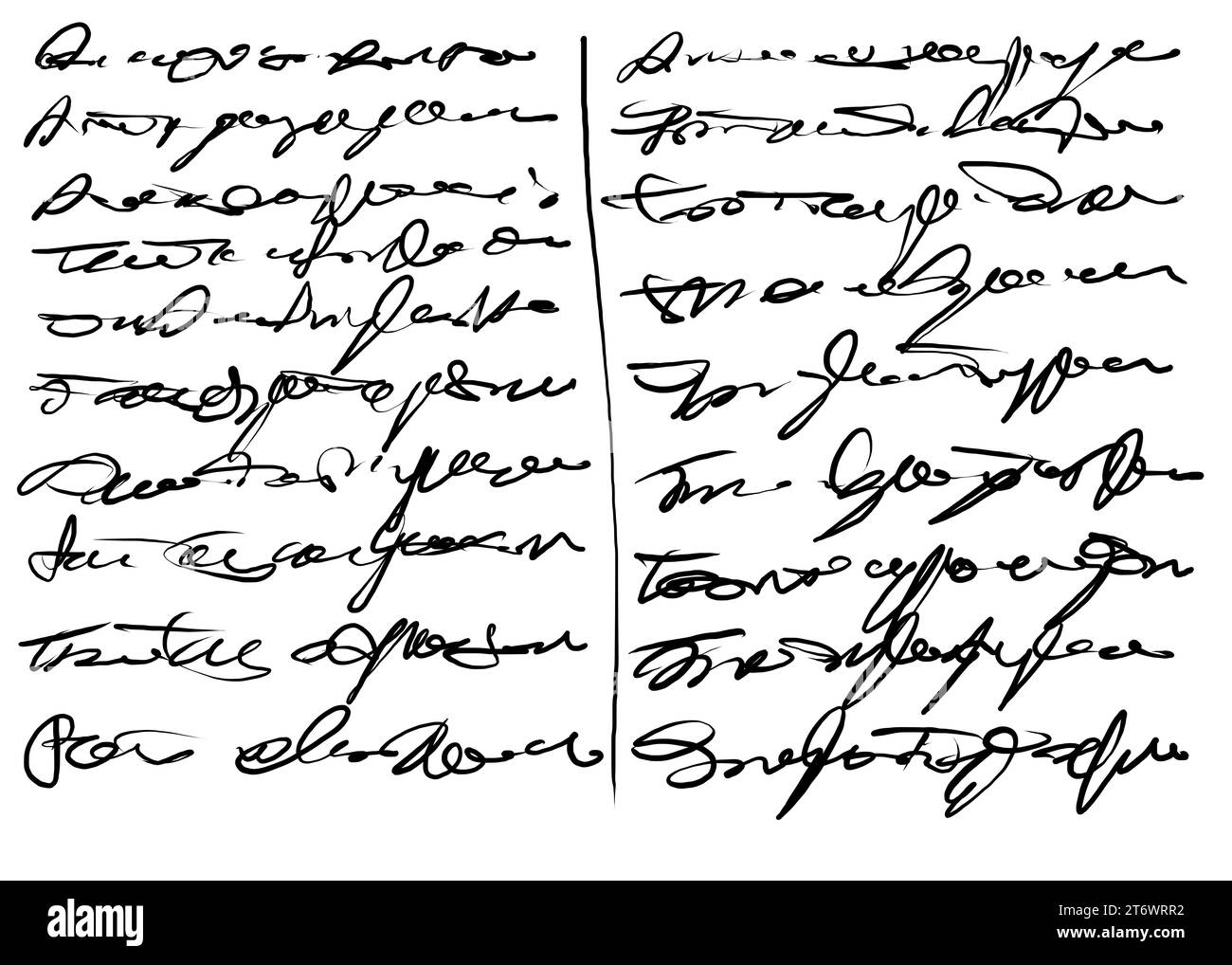 Abstract handwritten text, notes, scribbles, extraterrestrial writing ...