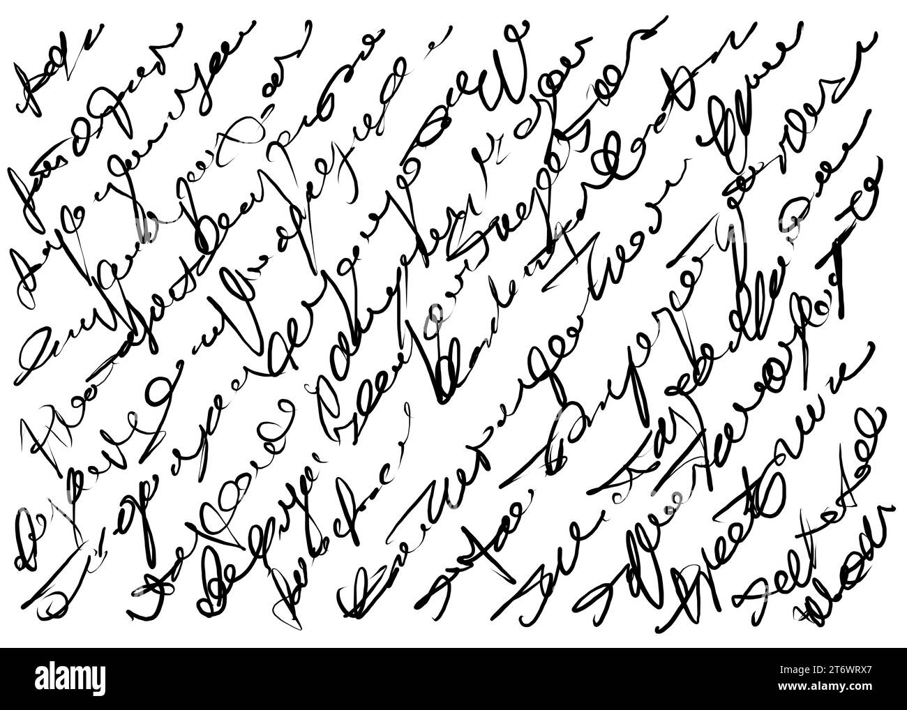 Abstract handwritten text, notes, scribbles, extraterrestrial writing ...