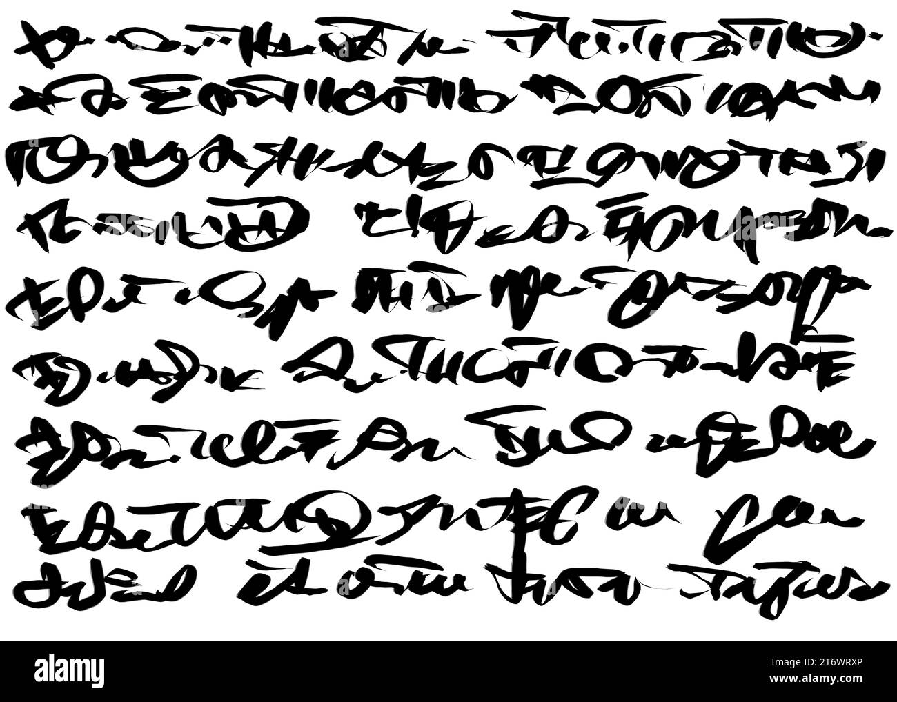 Abstract handwritten text, notes, scribbles, extraterrestrial writing ...