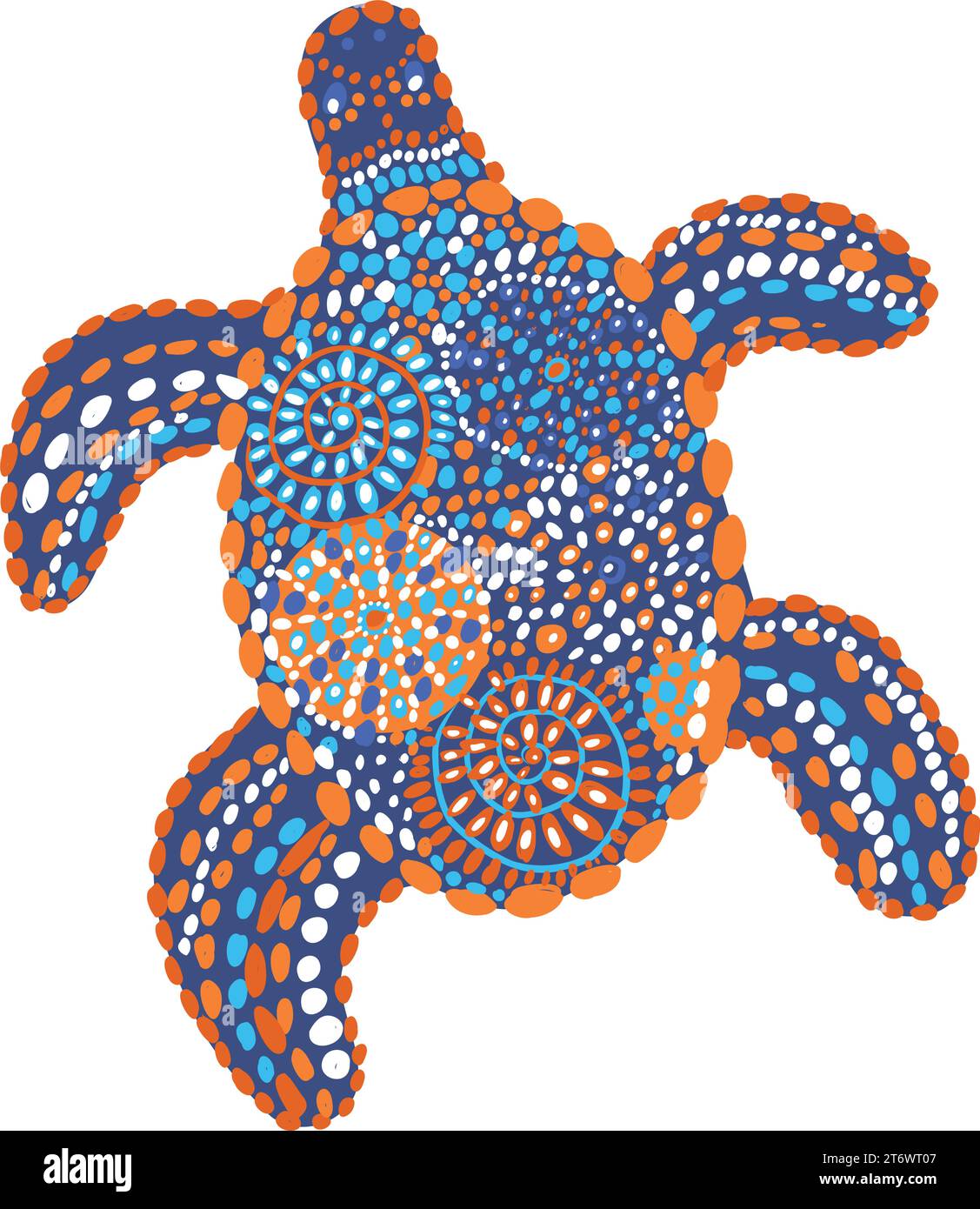 Turtle indigenous art vector illustration isolated on white background ...