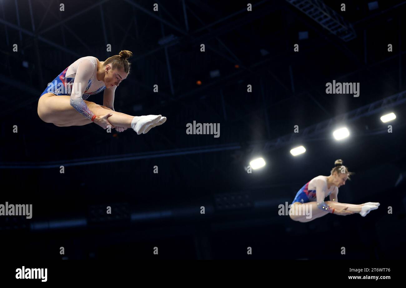 Great Britain’s Isabelle Songhurst and Bryony Page compete in the Women ...