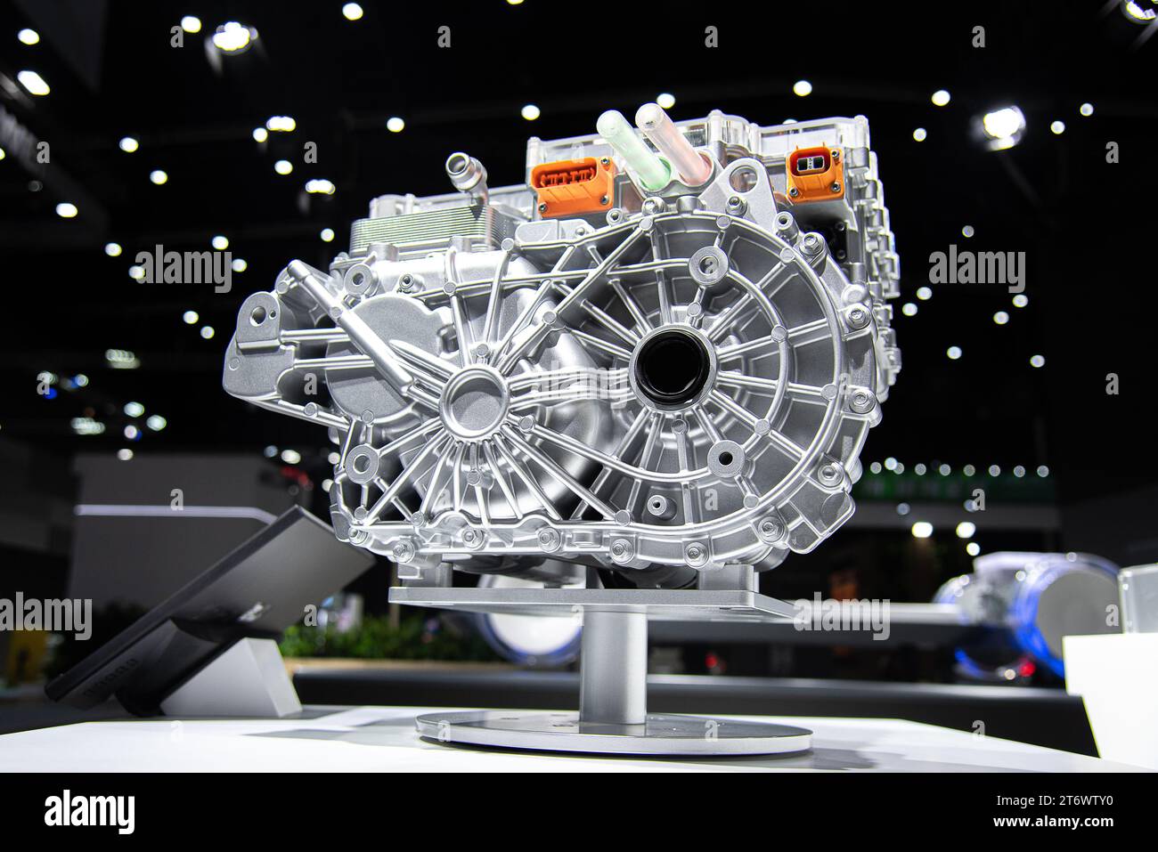 An Ultra-intergrated E-drive system (EDS) for EV cars develop by Deepal seen displayed during ...