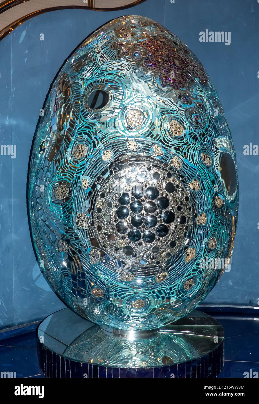 A ornate Egg sculpture on board the P & O cruise ship 'Arcadia' Stock ...