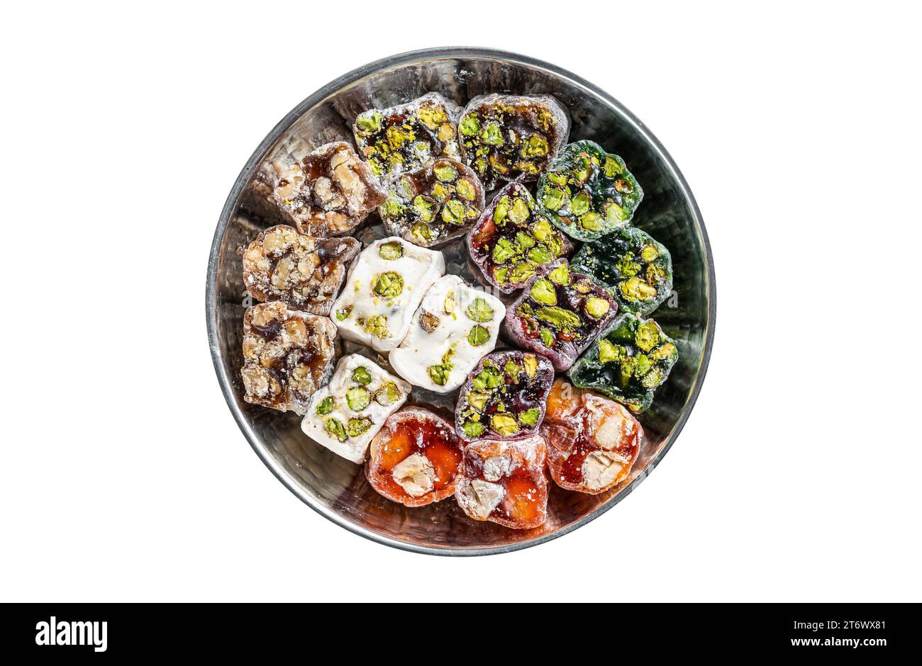 Turkish Delight Lukum, a national dessert. Isolated, white background ...