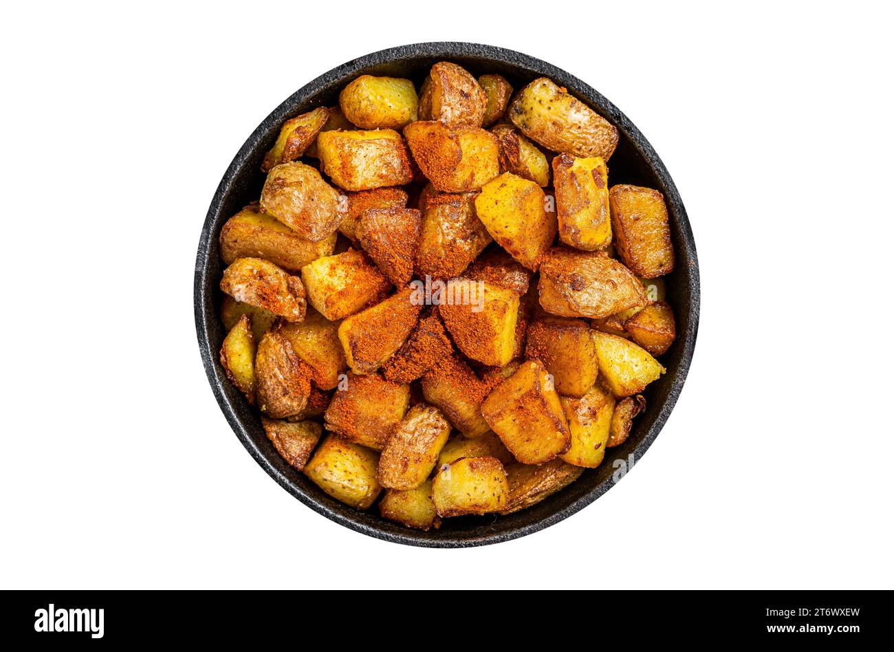 Patatas bravas, spicy potatoes, a Spanish dish with fried potato and a ...