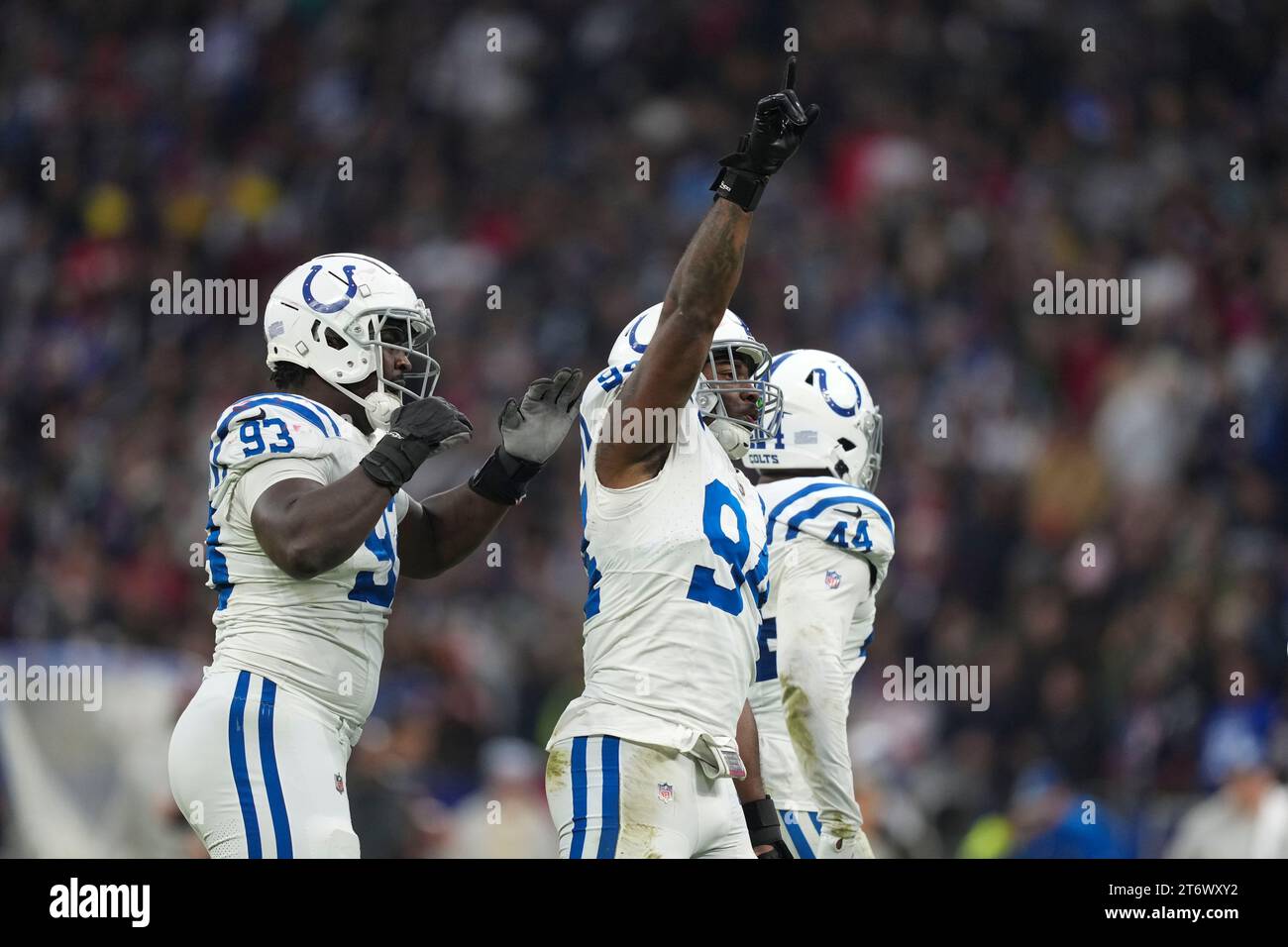 Indianapolis Colts defensive end Tyquan Lewis (94) celebrates a ...