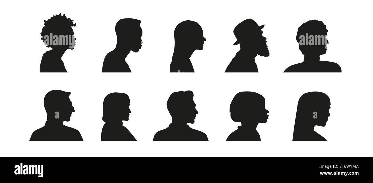 Portrait silhouette side view profile picture Stock Vector Image & Art ...