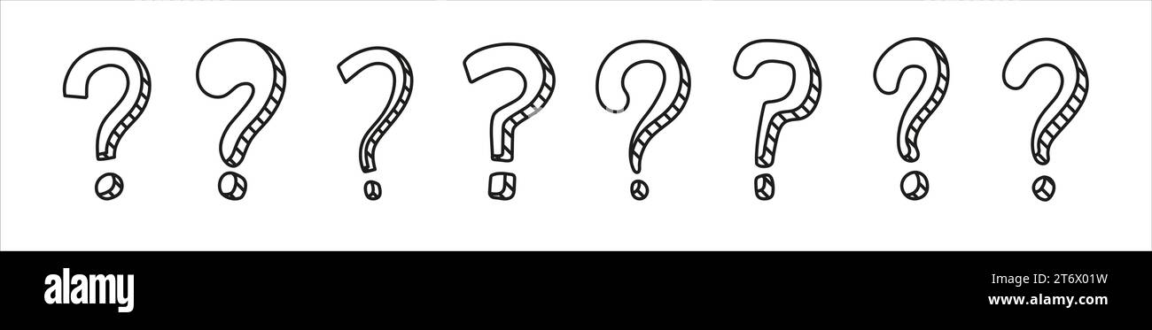 Hand drawn question mark with 3d effect in pop art style Stock Vector ...