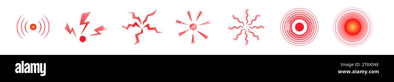 Neck pain joint vector icon. Throat pain point red circle symbol Stock ...