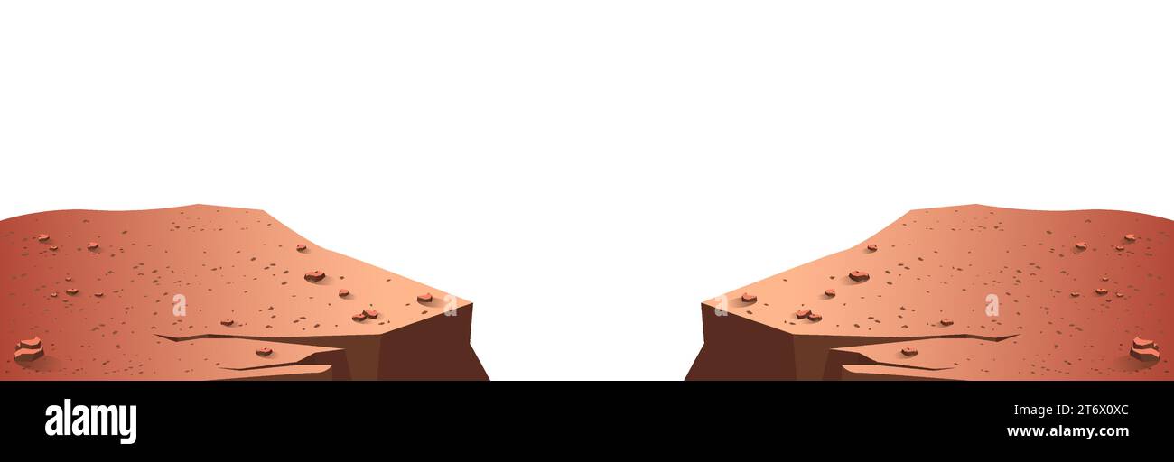 Abyss with cracks. Consequence of earthquake with dangerous faults as ...