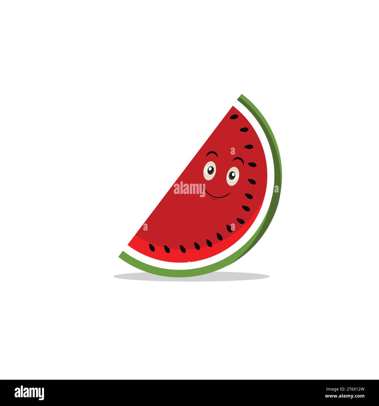 Watermelon slice character with funny face. Happy cute cartoon ...