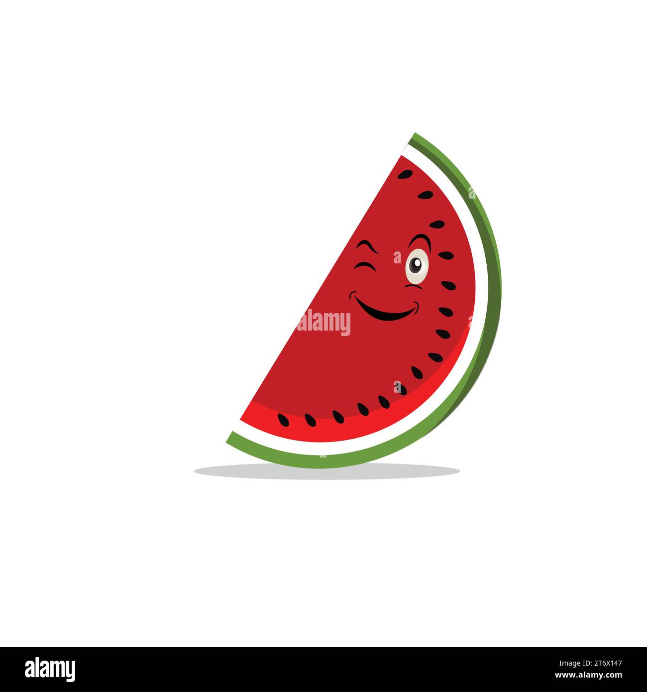 Watermelon slice character with funny face. Happy cute cartoon ...