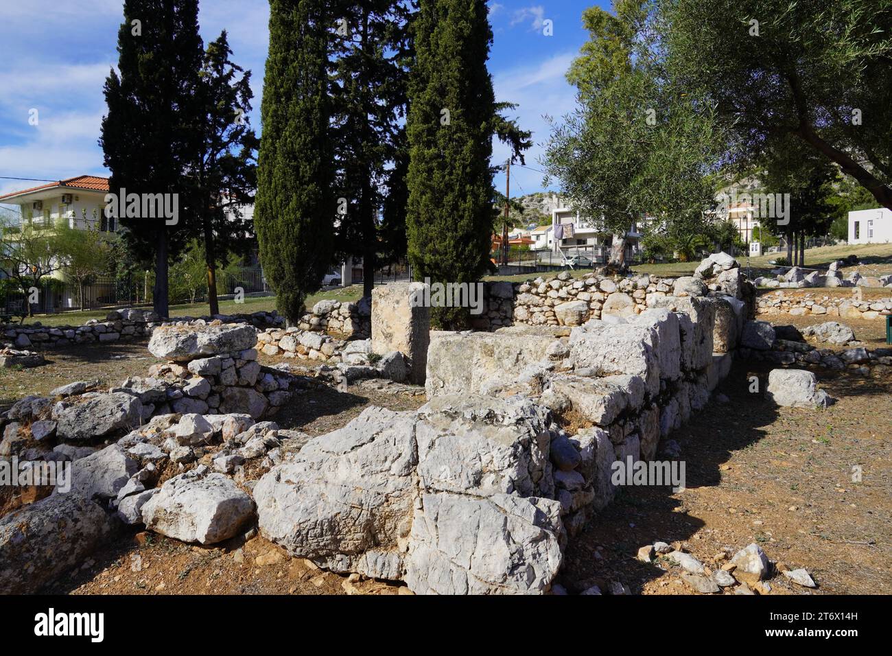 Ruins of the ancient temple of Aphrodite, or Venus, in Attica, Greece ...