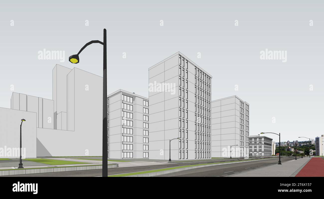 A Cityscape Masterpiece: A Stunning High-Rise Building 3D Rendering ...