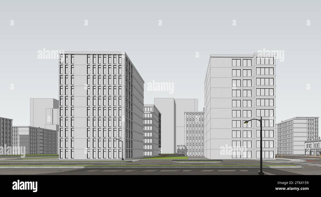 A Cityscape Masterpiece: A Stunning High-Rise Building 3D Rendering ...
