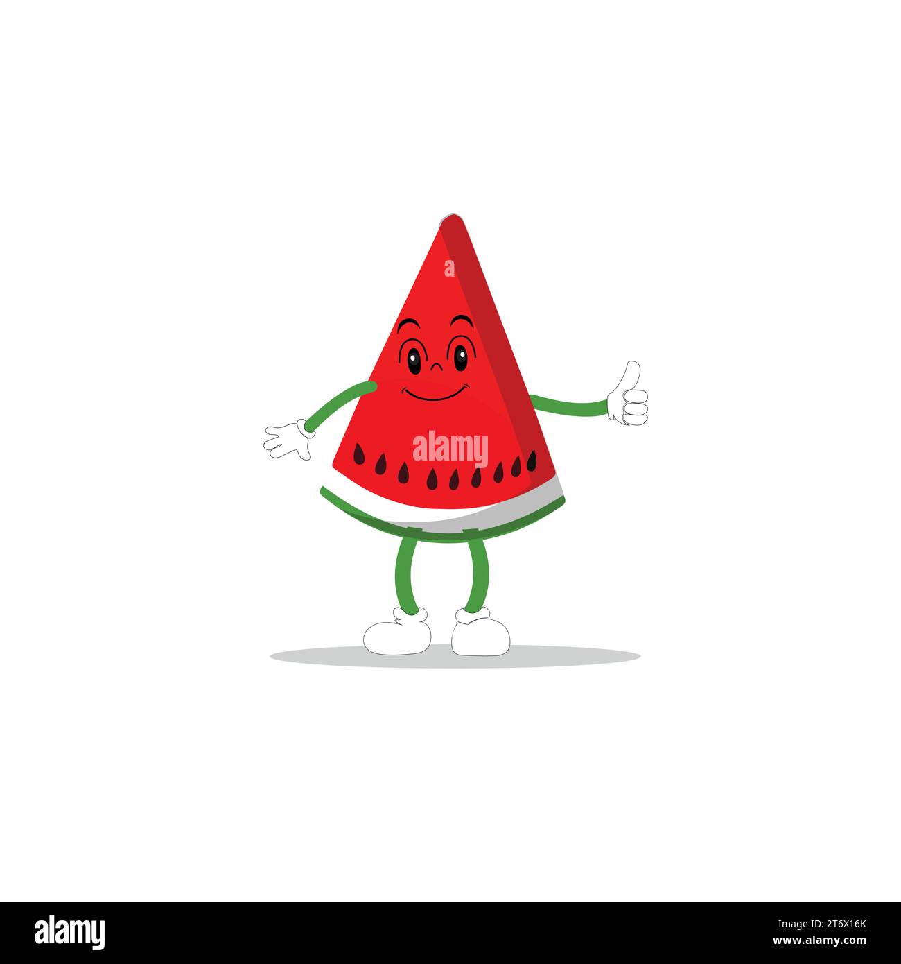 Watermelon slice character with funny face. Happy cute cartoon ...