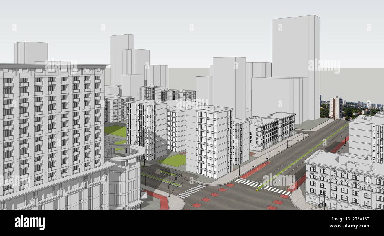 A Cityscape Masterpiece: A Stunning High-Rise Building 3D Rendering ...