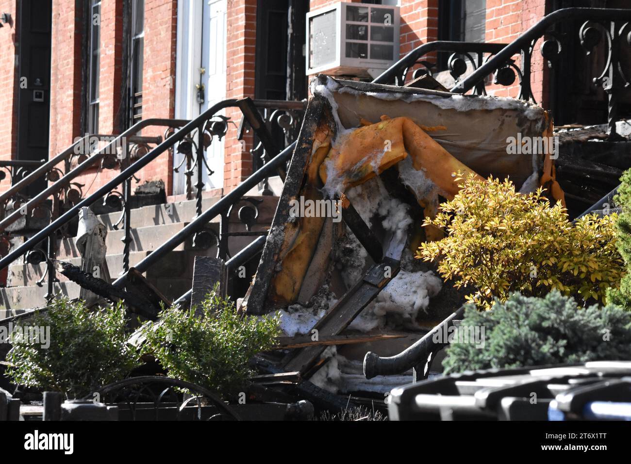 Debris left in the aftermath of the fatal fire. Three people were ...
