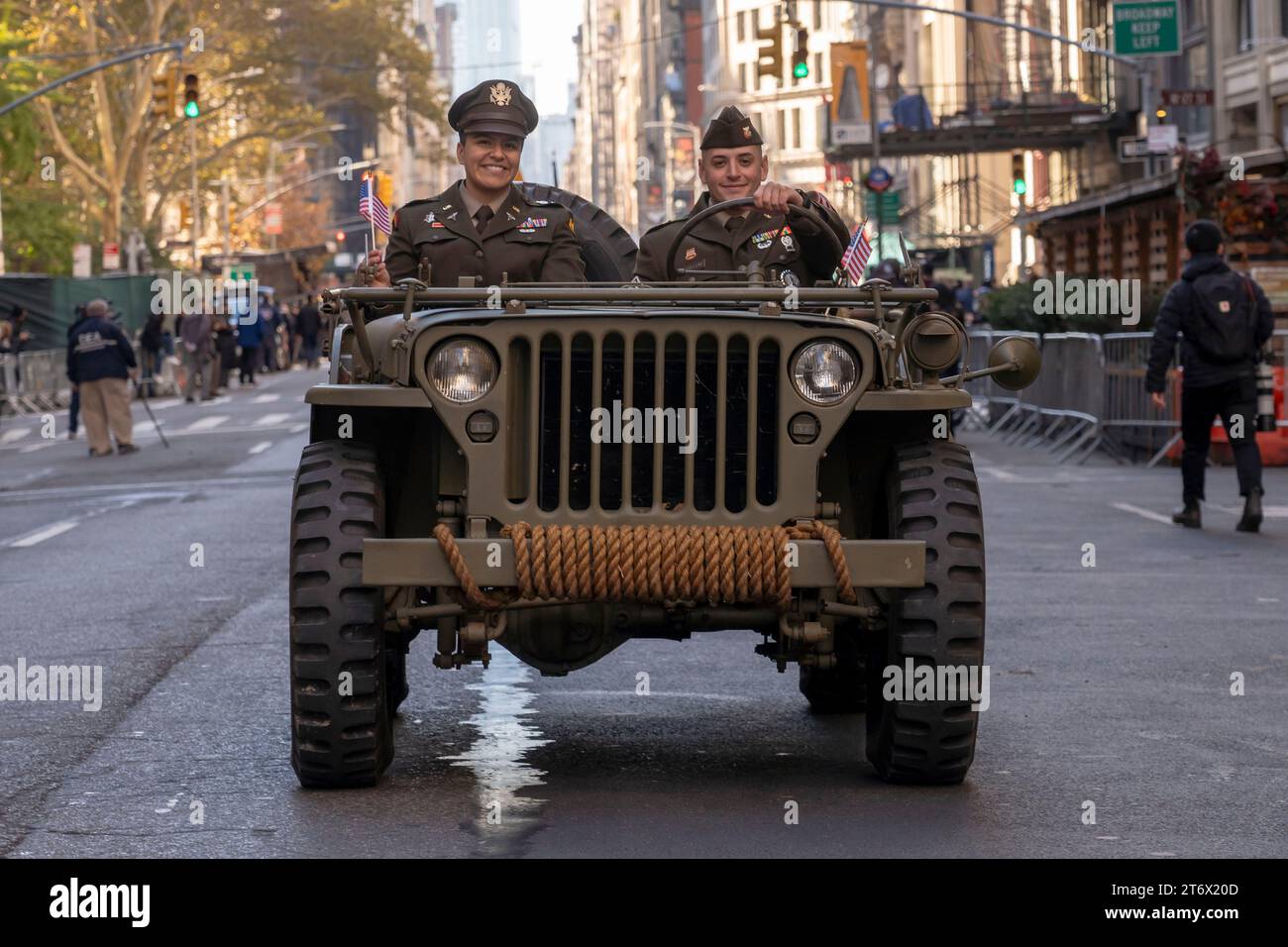 NEW YORK, NEW YORK - NOVEMBER 11: Army 1942 WWII MB2 Willys Jeep ...
