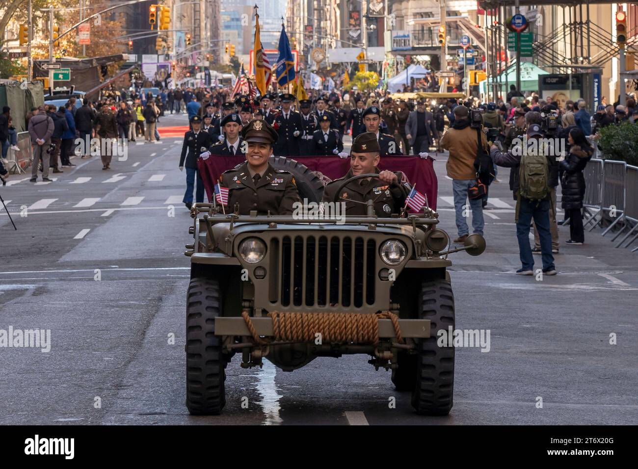 NEW YORK, NEW YORK - NOVEMBER 11: Army 1942 WWII MB2 Willys Jeep ...