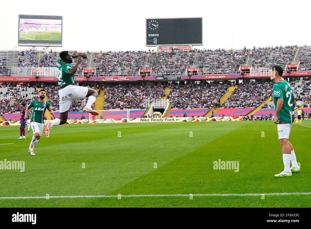 Samu Omorodion of Deportivo Alaves celebrates after scoring the 0-1 ...