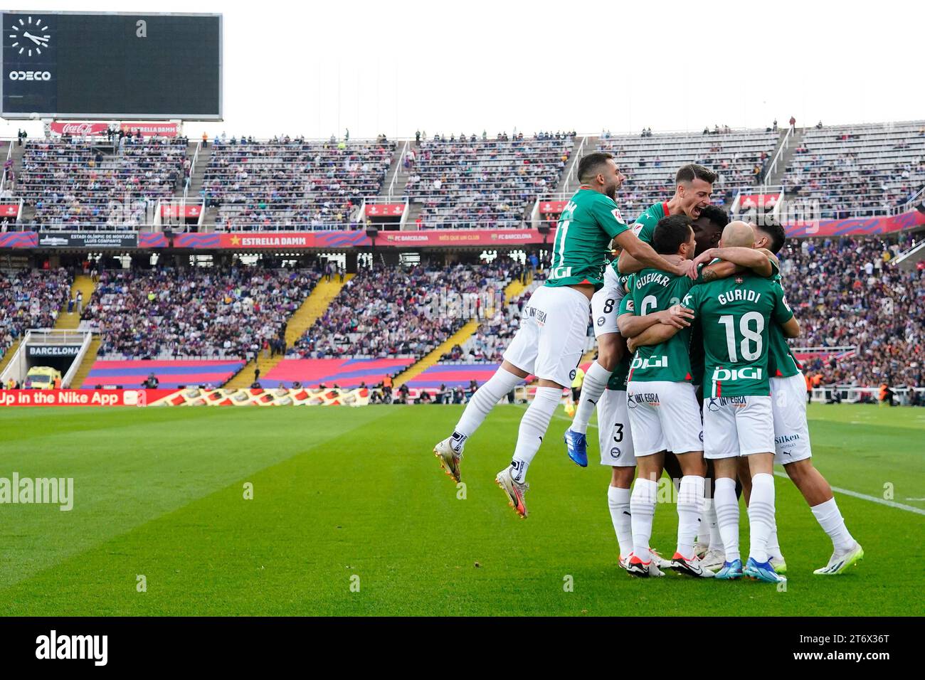 Samu Omorodion of Deportivo Alaves celebrates after scoring the 0-1 ...