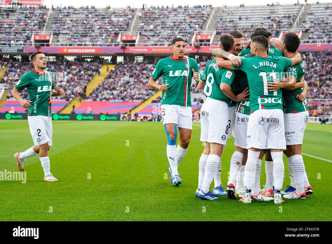 Samu Omorodion of Deportivo Alaves celebrates after scoring the 0-1 ...