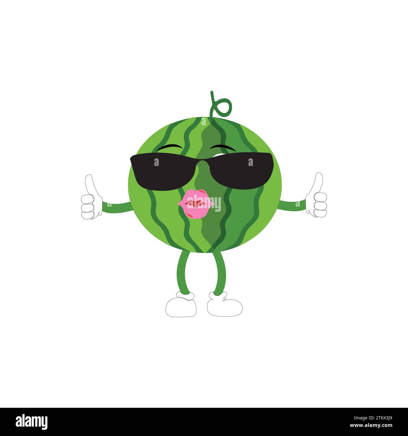 Funny watermelon slices characters with cartoon smile faces. Cute fruit ...