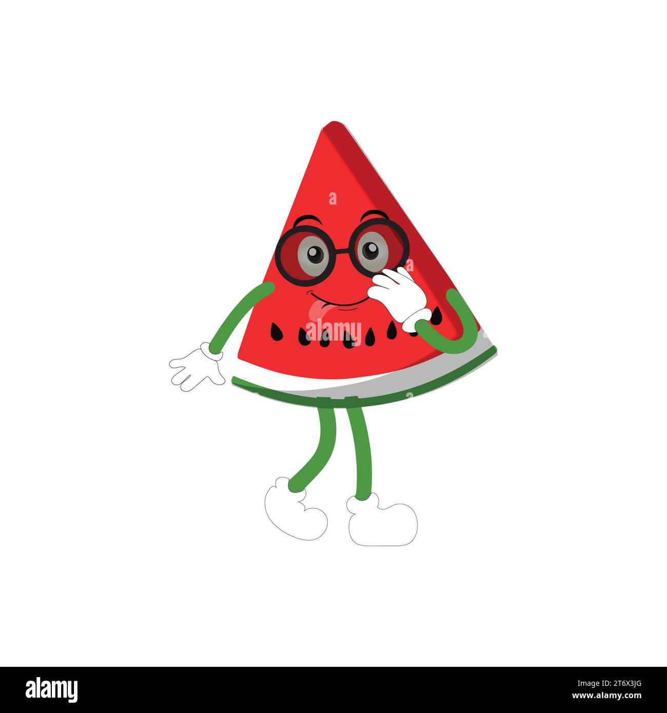 Funny watermelon slices characters with cartoon smile faces. Cute fruit ...