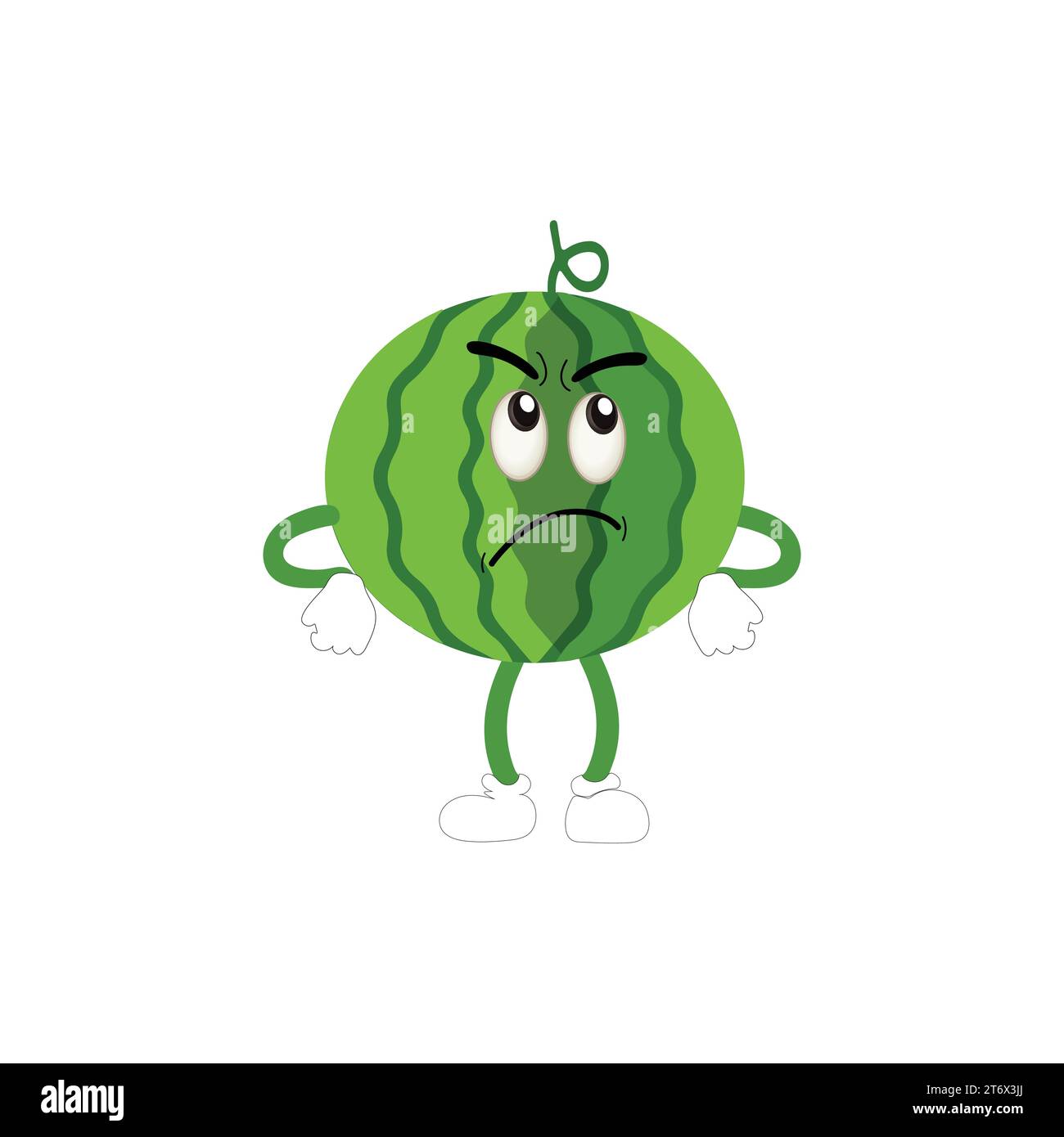 Funny watermelon slices characters with cartoon smile faces. Cute fruit ...