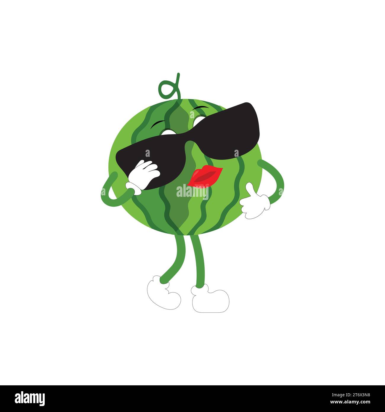 Funny watermelon slices characters with cartoon smile faces. Cute fruit ...