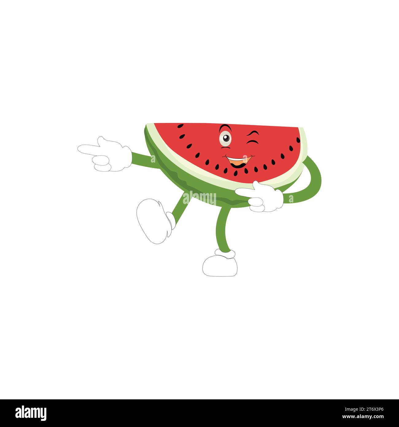 Funny watermelon slices characters with cartoon smile faces. Cute fruit ...