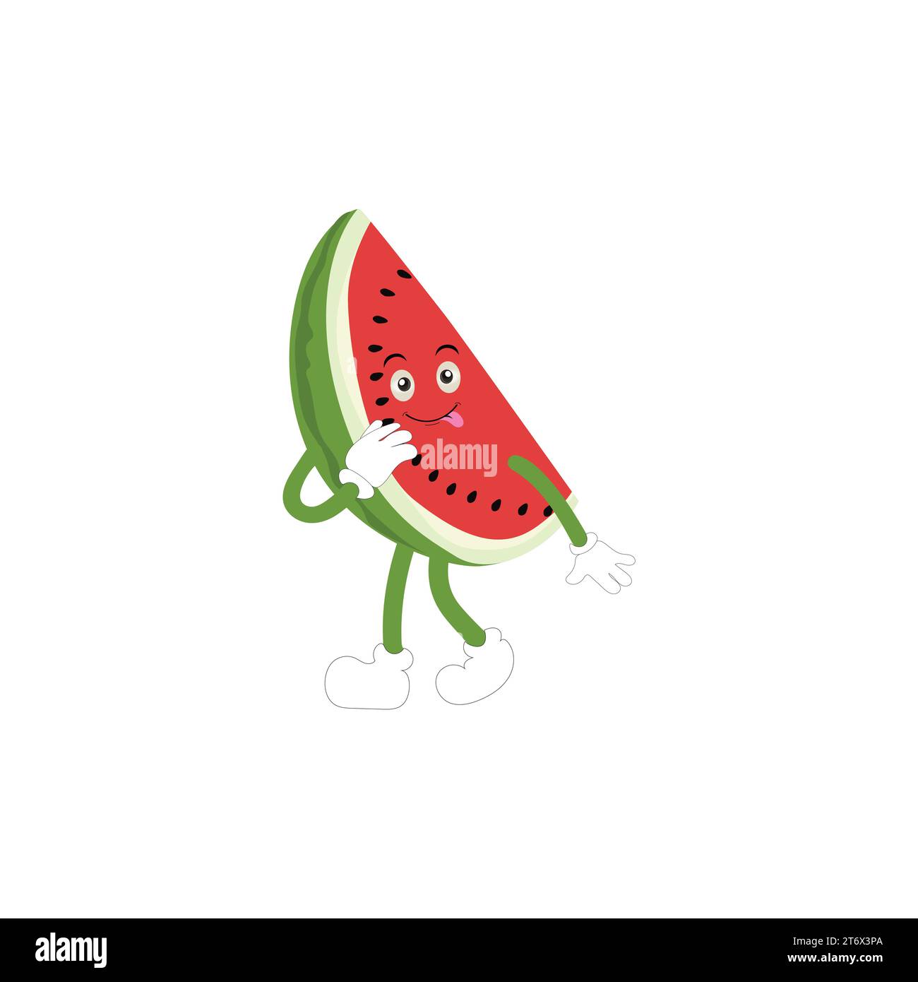 Funny watermelon slices characters with cartoon smile faces. Cute fruit ...