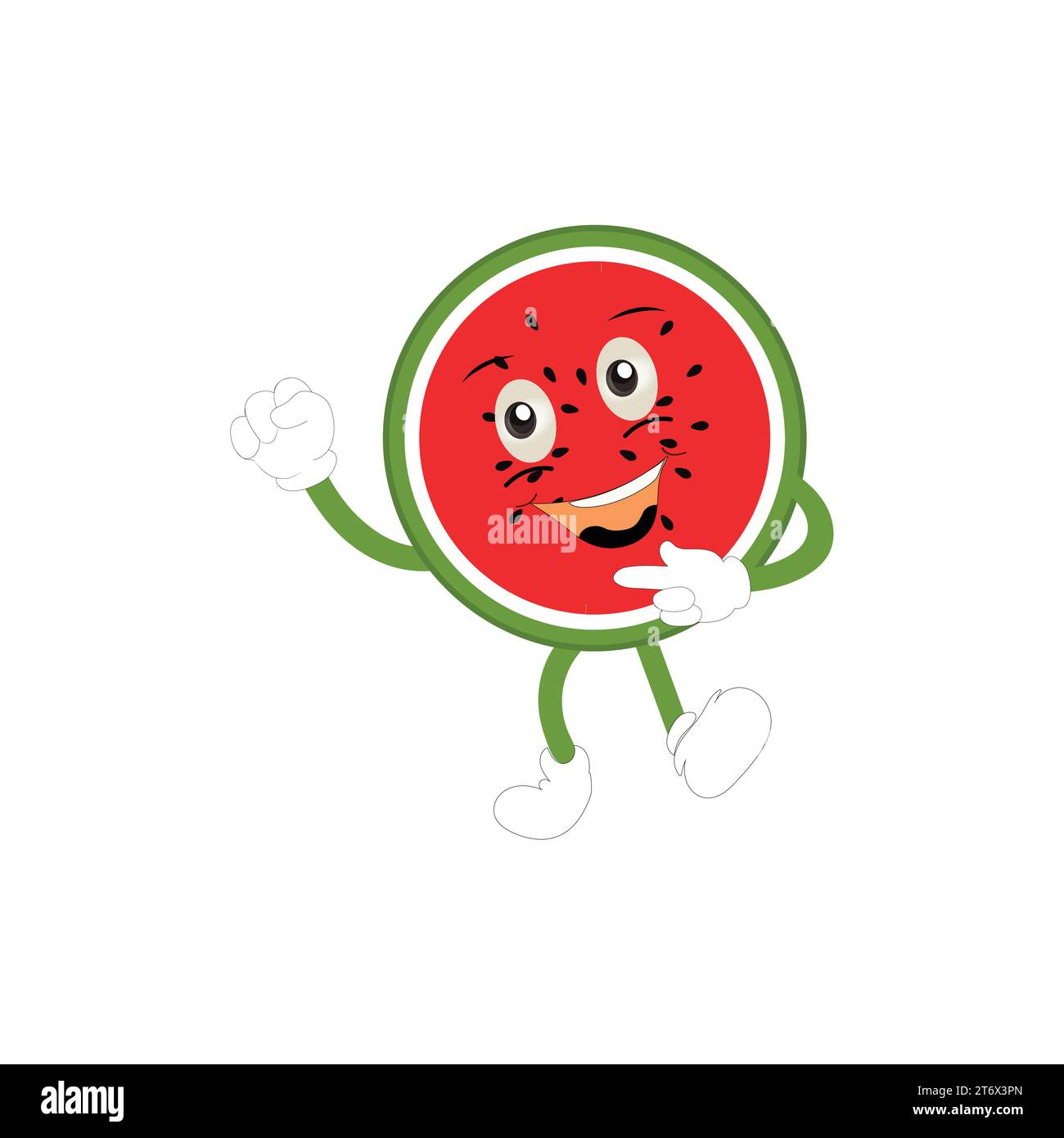 Funny watermelon slices characters with cartoon smile faces. Cute fruit ...